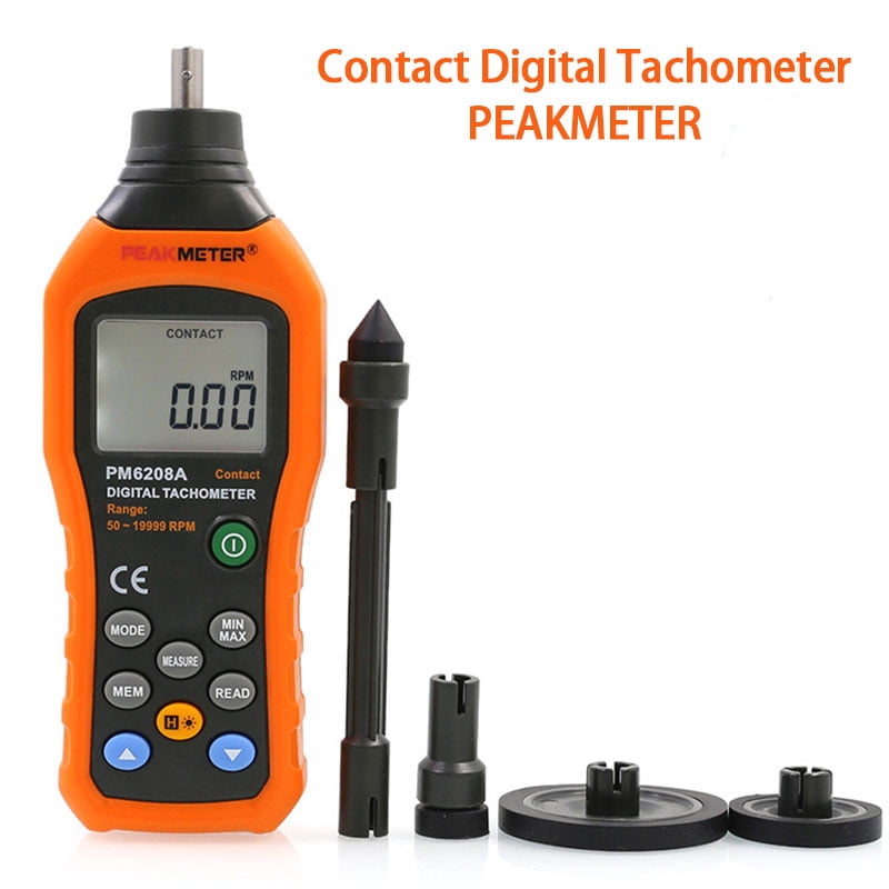 SENRISE MS6208A Contact-type Digital Tachometer with 4× Contact-type ...