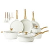 Danish 9-Pieces Forged Cookware Set with Lid, Kitchen Nonstick Ceramic ...