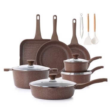NuWave 12-Piece Non-Stick Cookware Set, Pots and Pans for All Stove ...