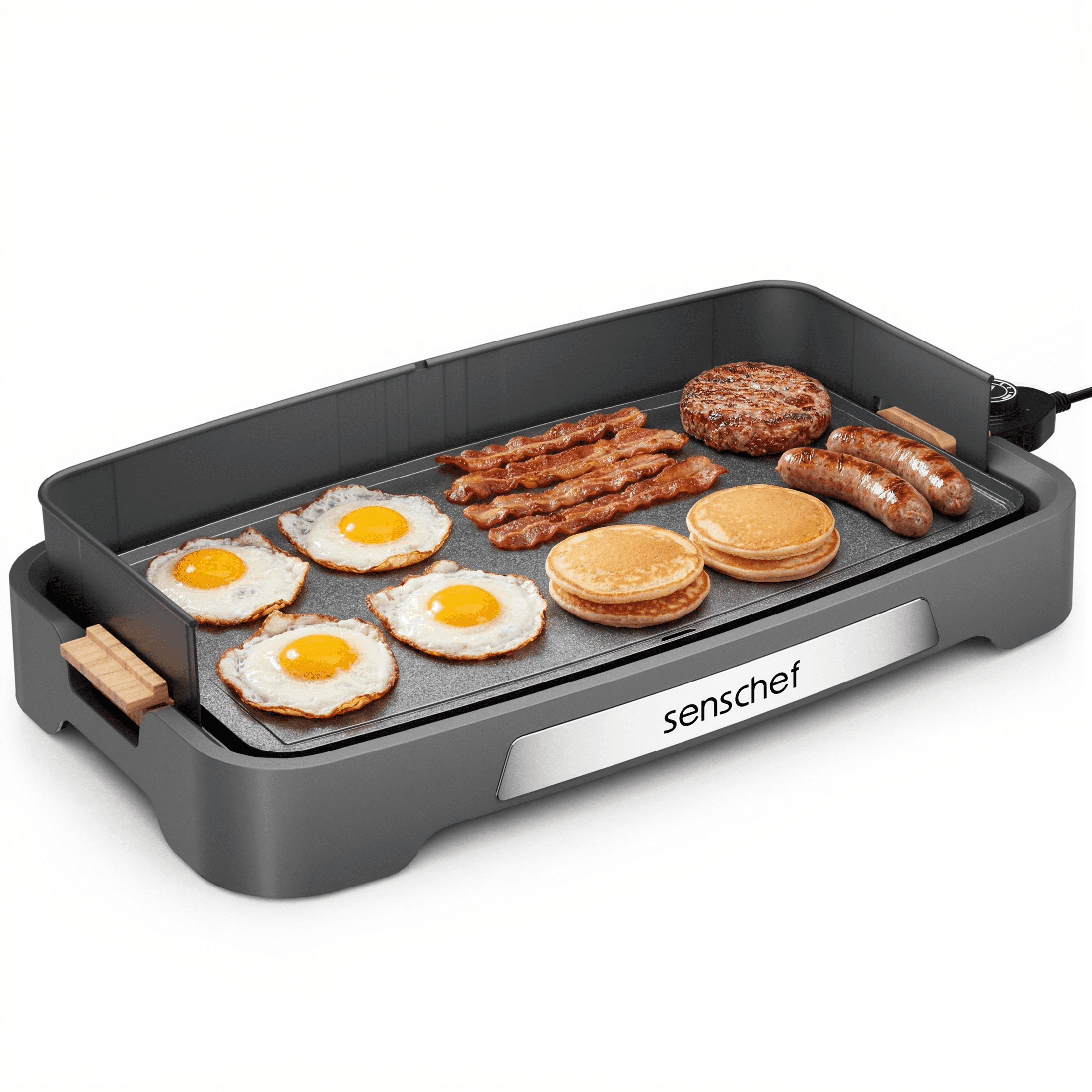 SENSCHEF 20 inch Electric Griddle, 1700W Rapid Heating, Foldable Anti ...