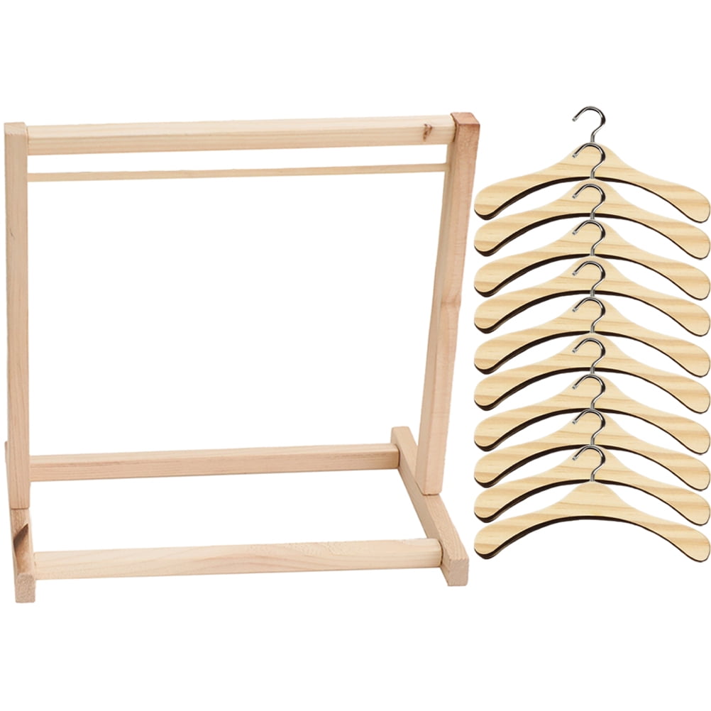 SENSETH 1 Set of Mini Hangers Doll Outfit Rack Doll Closet Hangers ...