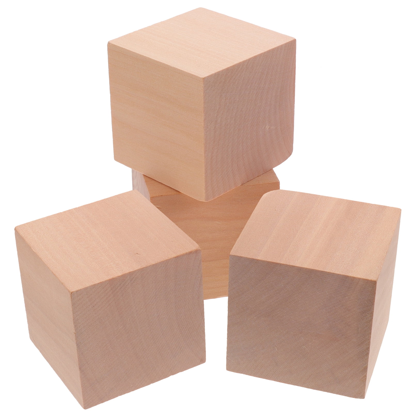SENSETH 4 Unfinished Wooden Cubes for Crafts and DIY Projects - Walmart.com