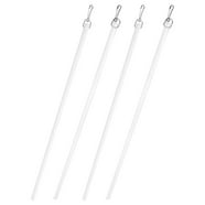 UlaREYoy – 4 pack - 40 inch - Universal Drapery Pull Rod White Curtain ...