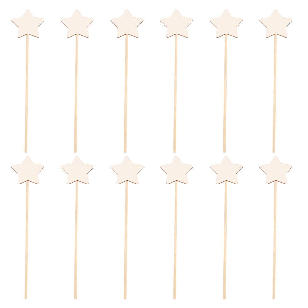 SENSETH DIY Fairy Wand 12Pcs Unfinished Star Fairy Wands Blank Stick ...