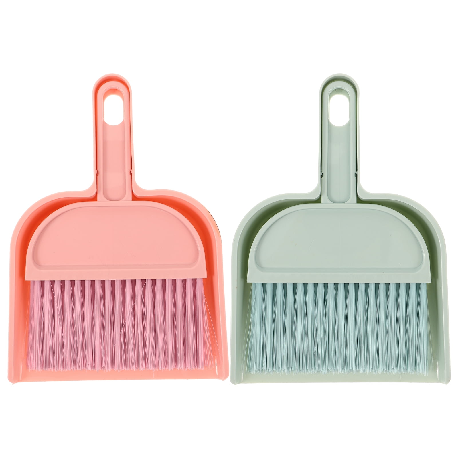 SENSETH Mini Broom & Dustpan Set, Pink & Blue, Portable for Floor, Sofa ...