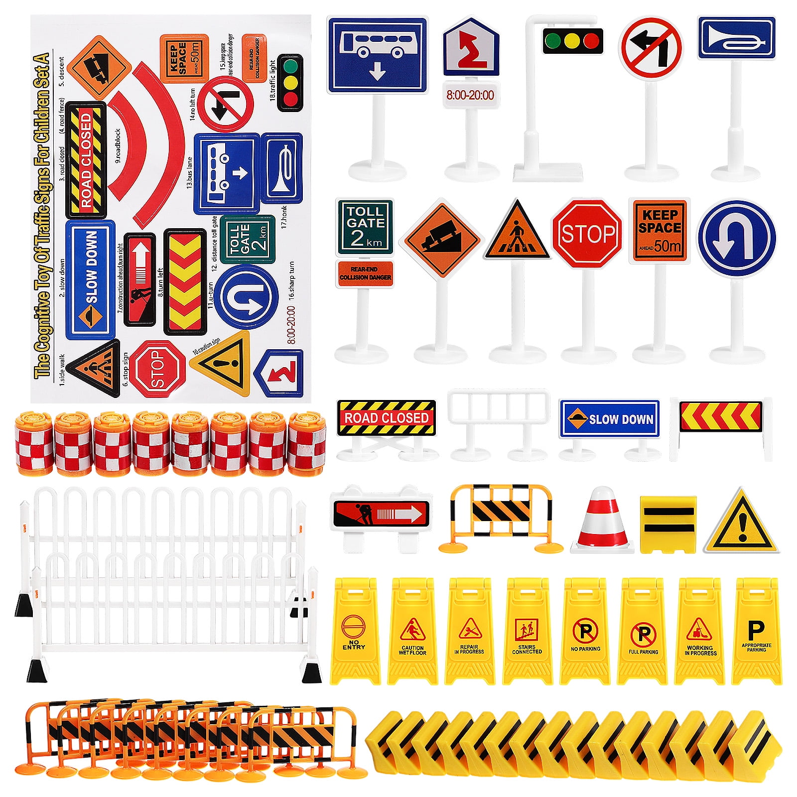 SENSETH Play Traffic Signs for Kids Road Signs Set Street Signal ...