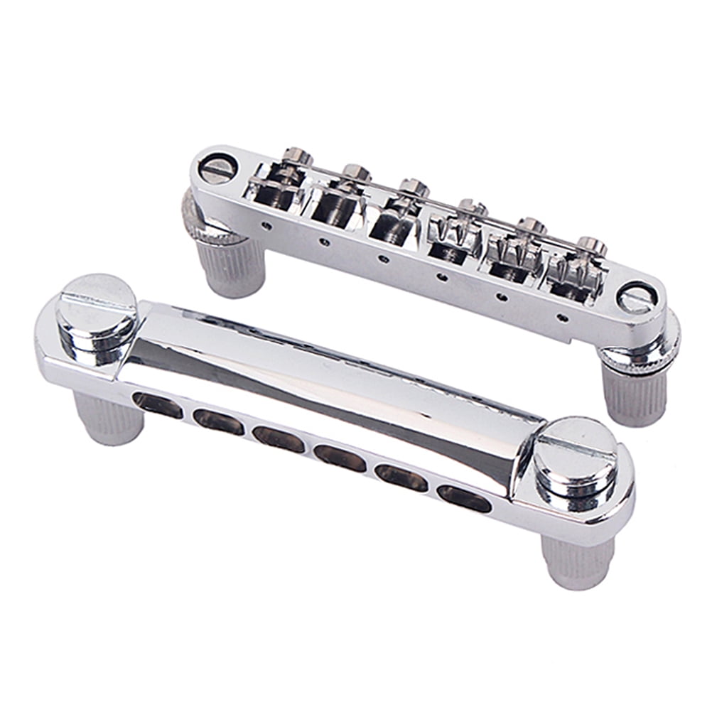 SENSETH Set of Guitar Bridge Tailpiece 6 String Fixed Hardtail Saddle ...