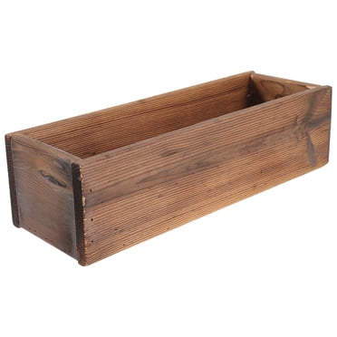 Outdoor 28 Inch Long Deck Wooden Flower Planter Box, Rectangular Garden ...