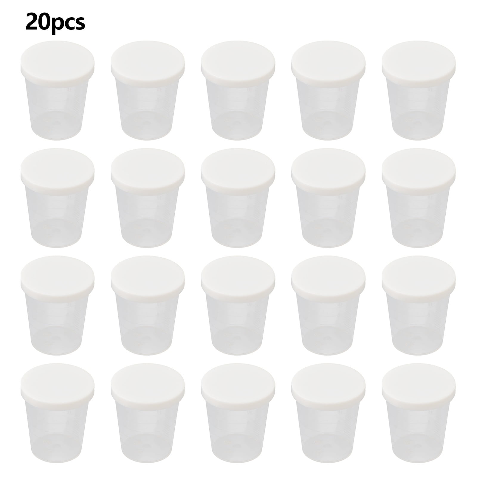 SENSHENGXIN 20Pcs 30/50Ml Medicine Measuring Measure Cups with Lids Cap ...