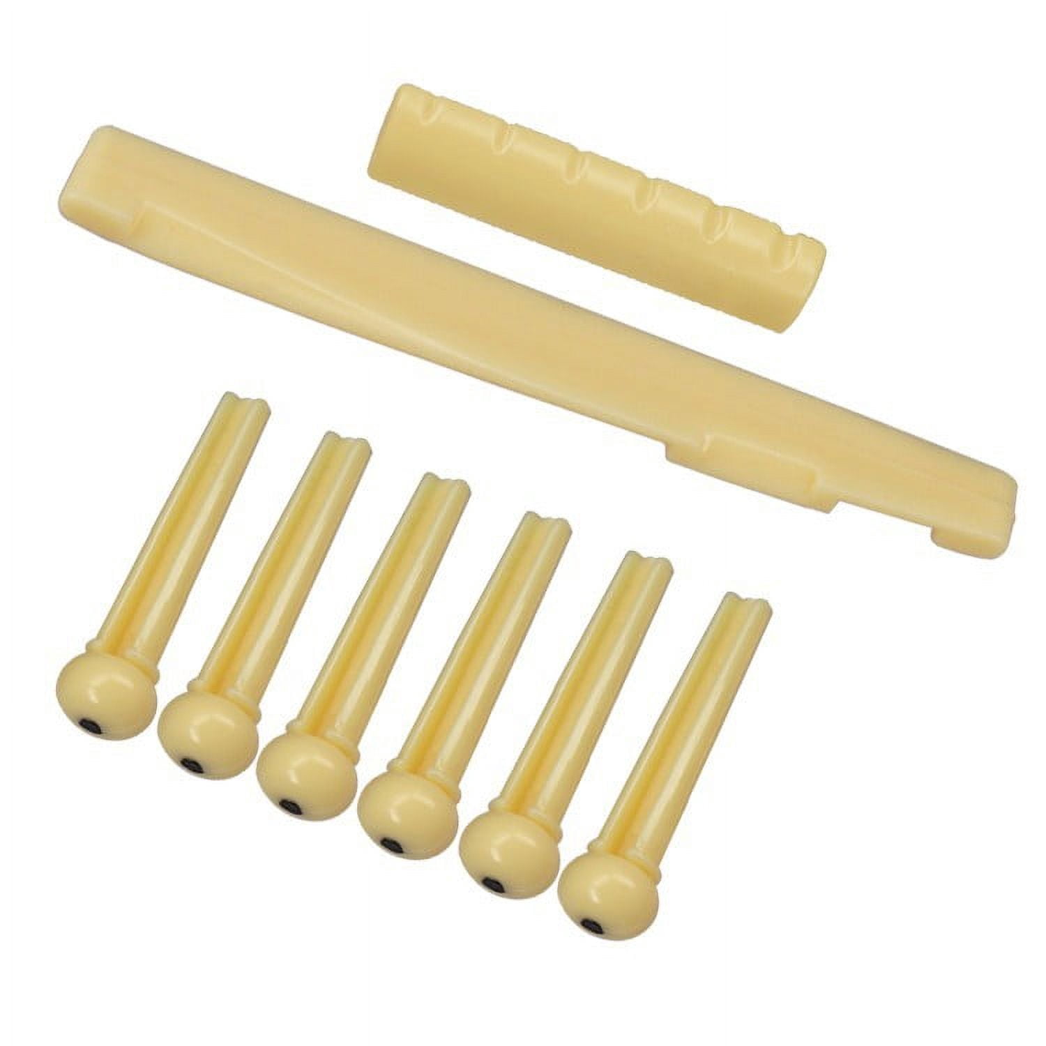 SENSHENGXIN 6-String Guitar Nut & Saddle + Bridge Pin Set for Acoustic ...