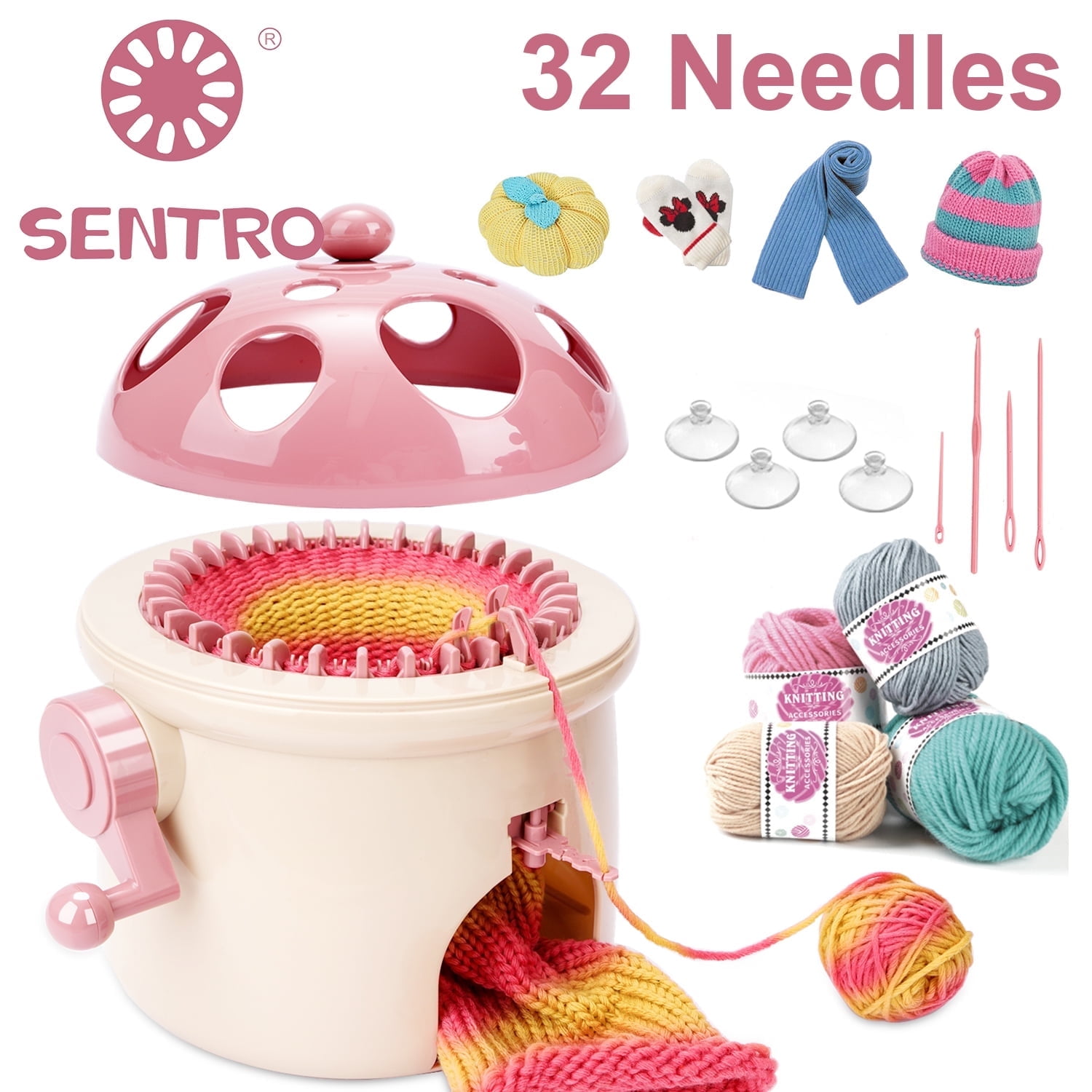 Ycxydr SENTRO 32-Needle Circular Knitting Machine, DIY Crafts, Socks ...