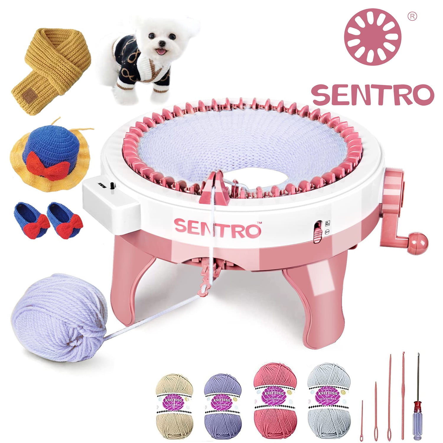 SENTRO 48 Needle Knitting Machine – Smart Knitting Loom & Crochet ...