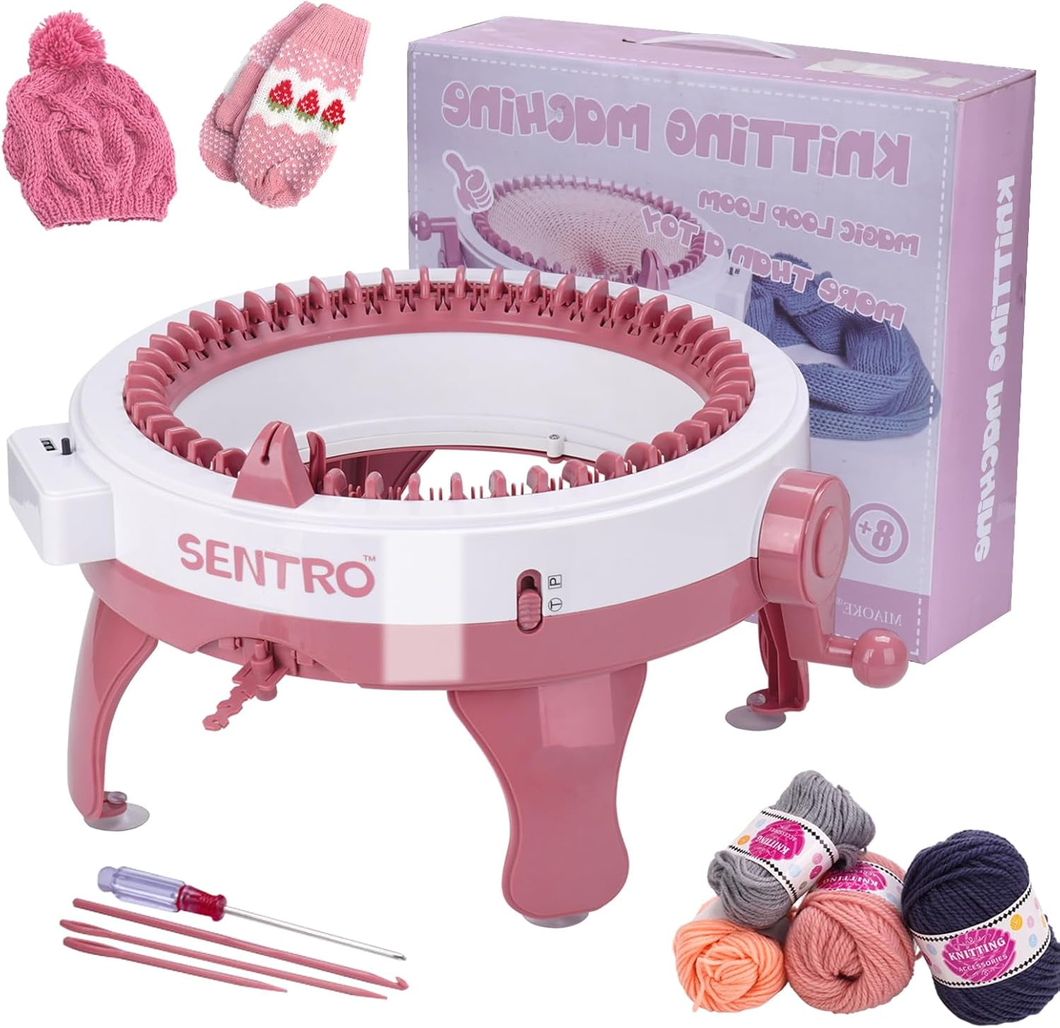 SENTRO Knitting Machine, 48 Needles Smart Weaving Round with Row ...