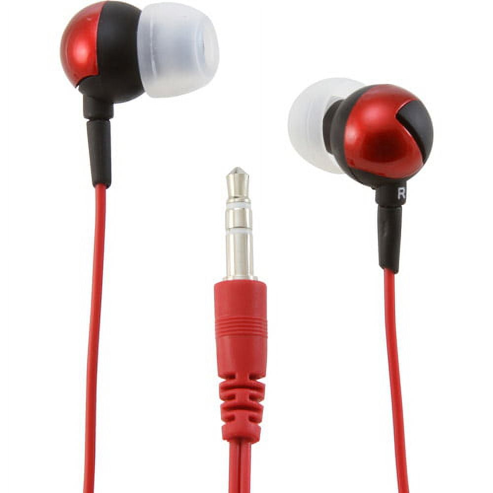 SENTRY HM364 ZIG-ZAGS EAR BUDS WITH IN-LINE MIC RED BLACK - Walmart.com