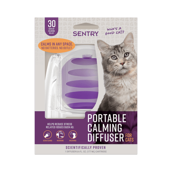 SENTRY Portable Calming Pheromone Diffuser Pack for Cats, Helps Reduce ...