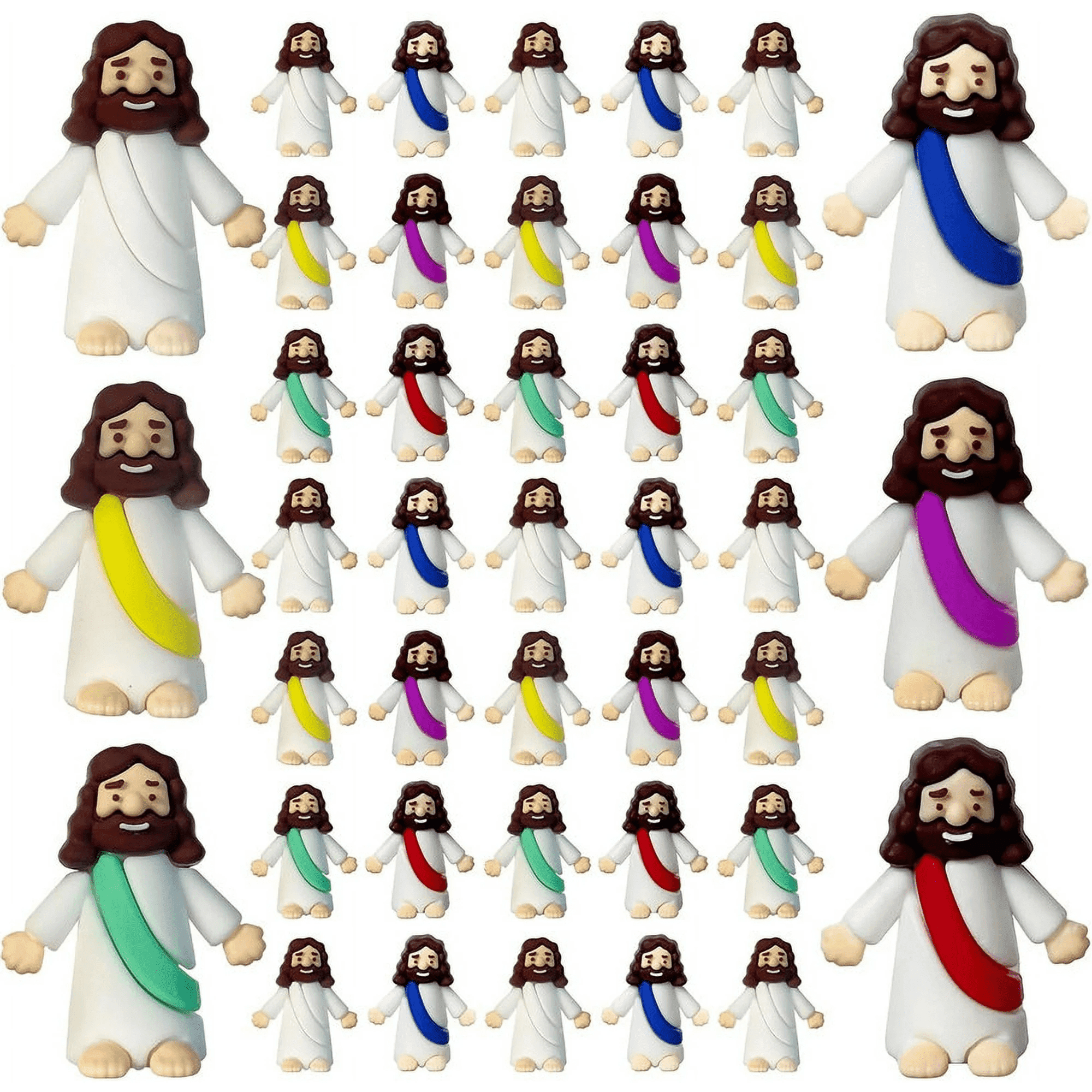 SENYERGIANT 30 Pcs Mini Rubber Jesus Toys, Little Jesus Figures to Hide ...