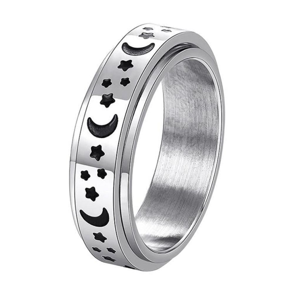 SEPARQI Mens Titanium Ring Wedding Band Ring Rotatable Men Neutral Star ...