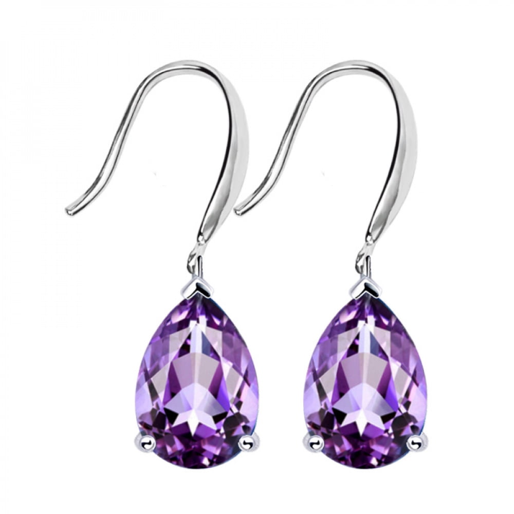 SEPARQI S925 Sterling Silver Blue Water Drop Natural Topaz Earrings ...