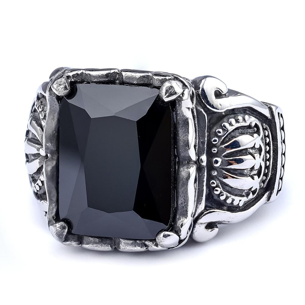 SEPARQI Titanium Mens Statement Engagement Ring CZ Comfort Fit Wedding ...