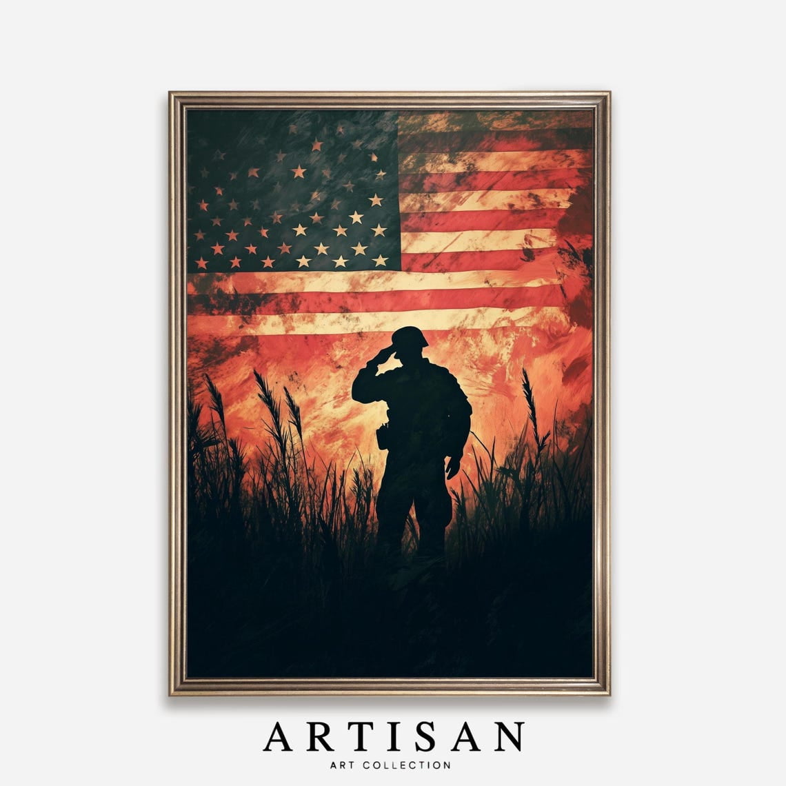 SEPT 4Th Of July Wall Art, Military Soldier Patriotic Painting ...
