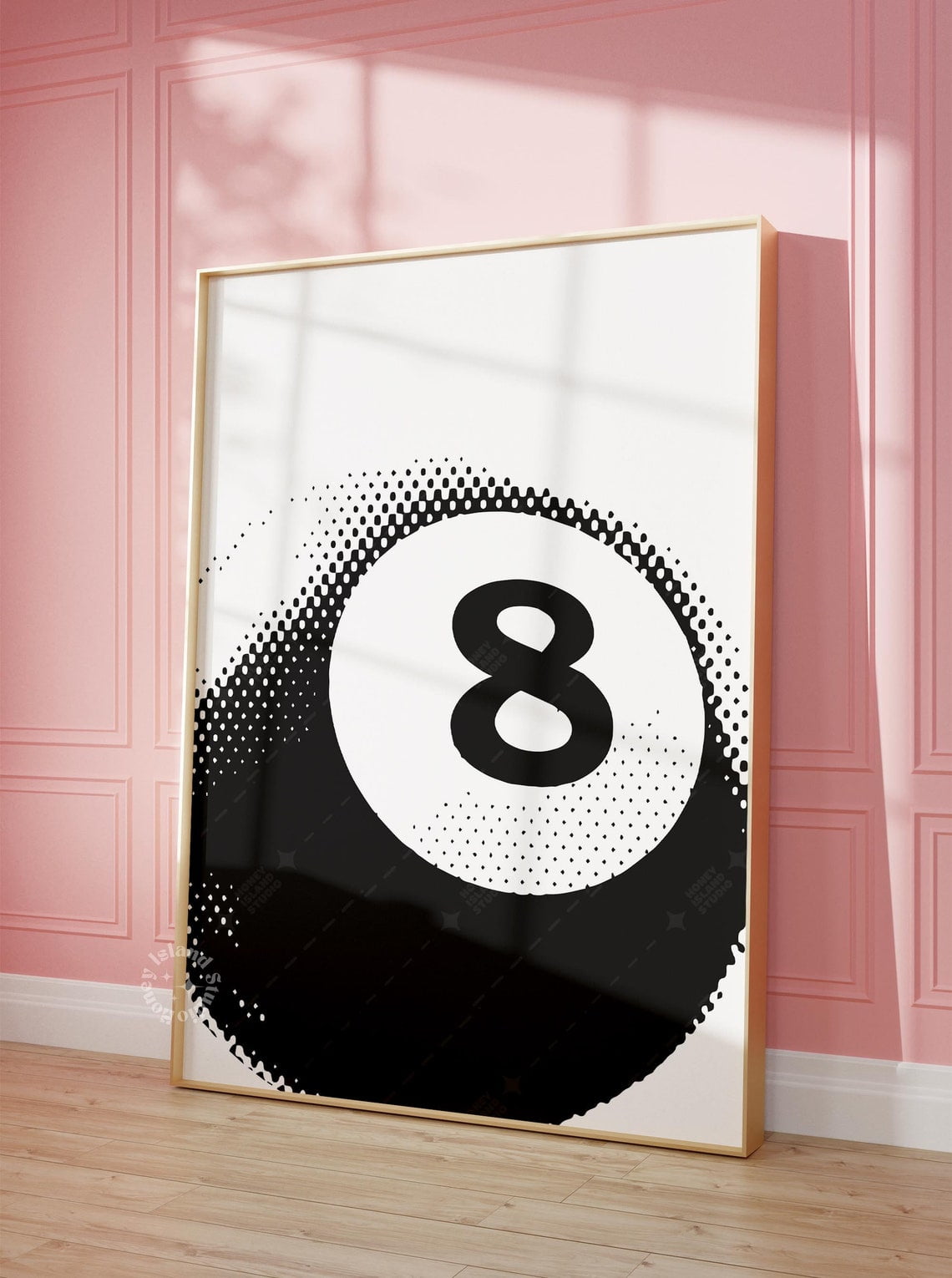 SEPT 8 Ball Print, 8 Ball Print Luck Chance Retro Art Print Bar Cart ...