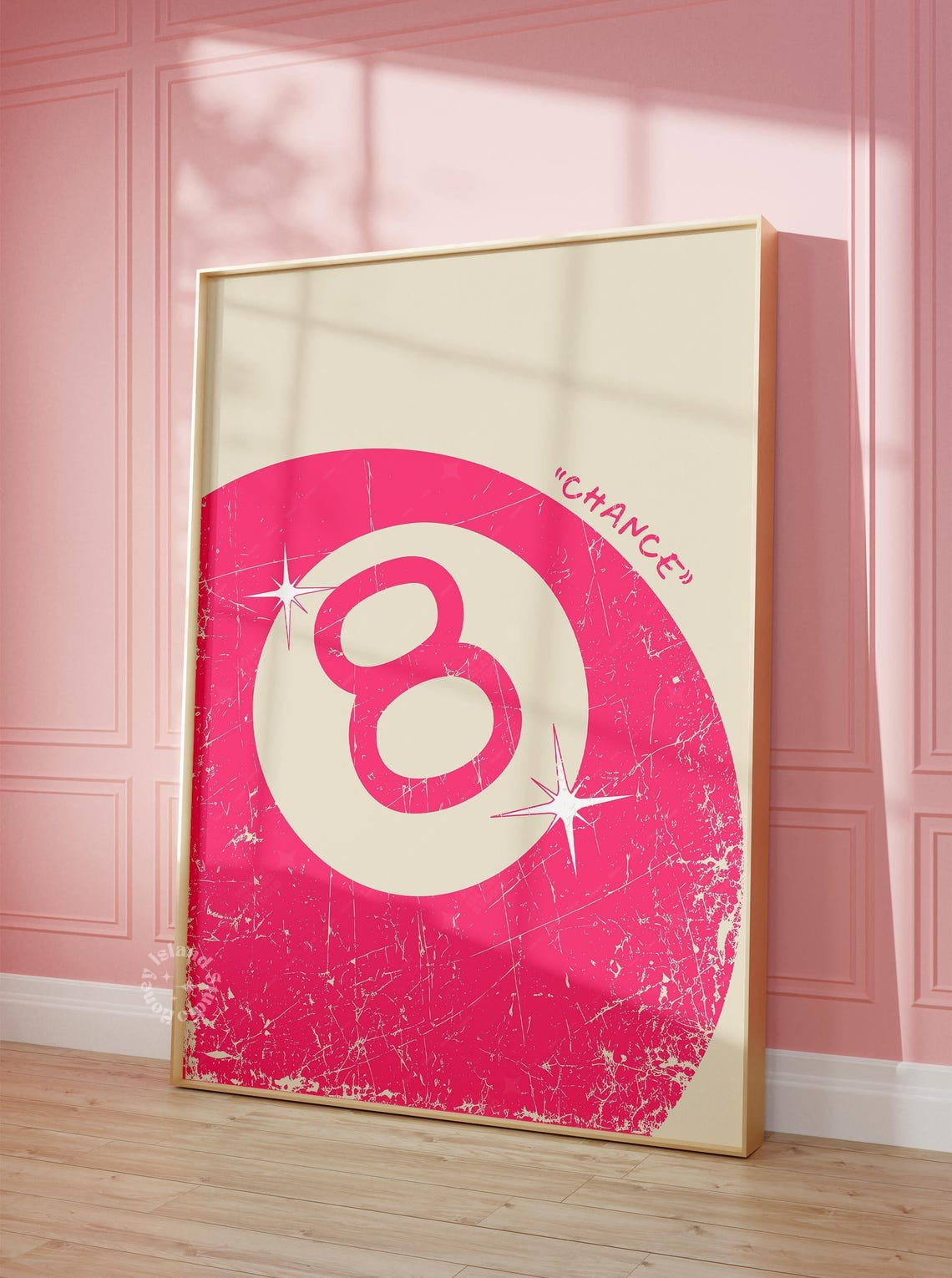 SEPT 8 Ball Print Pink, 8 Ball Chance Funky Billiards Groovy Posters ...