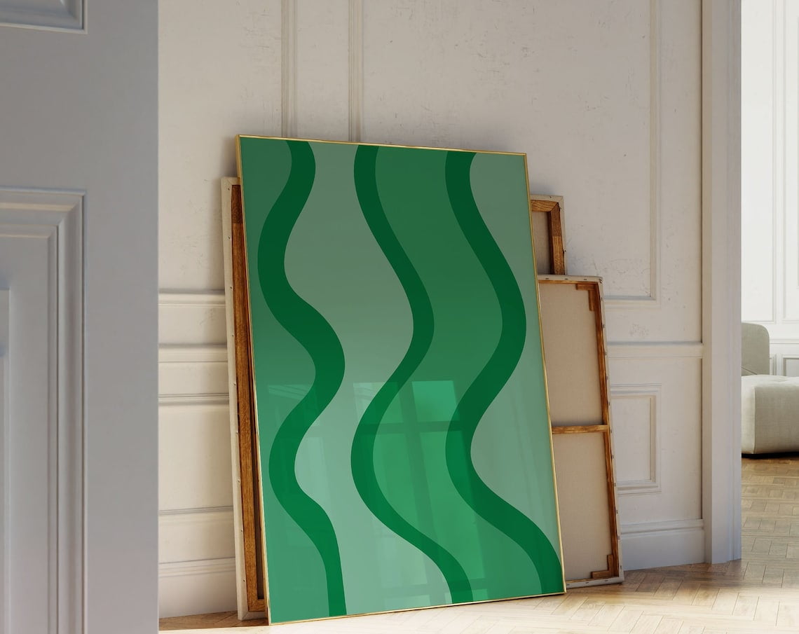 SEPT Abstract Green Printable Wall Art, Large Size Minimalist Print ...