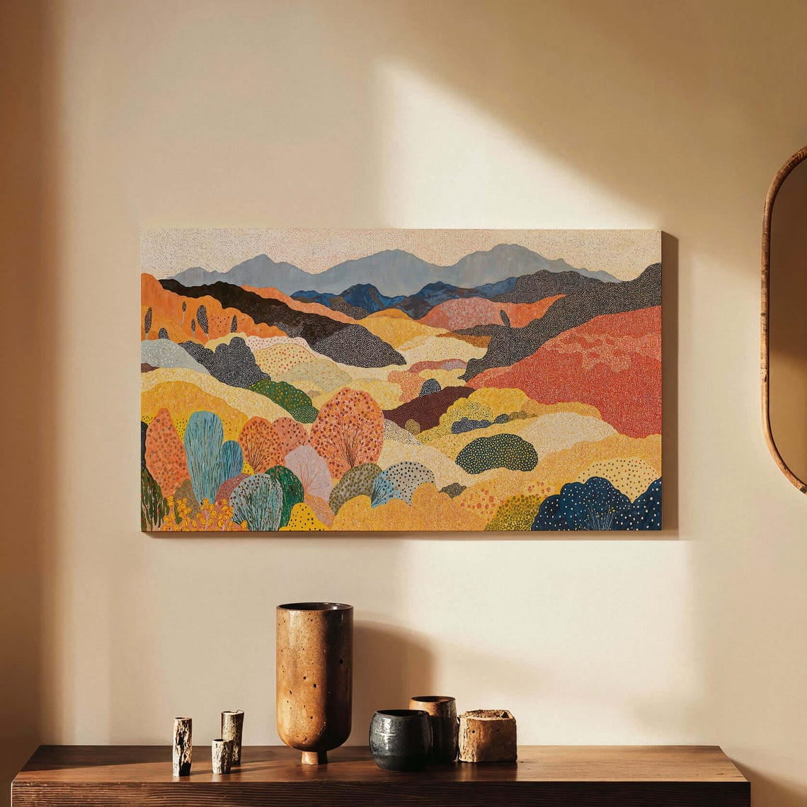 SEPT Abstract Landscape Print Unframed Japandi Panoramic Wall Art Wabi ...