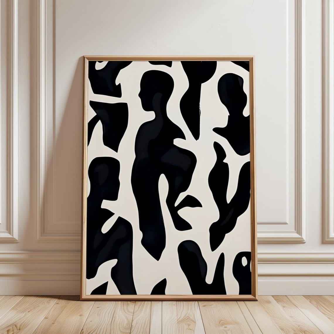 SEPT Abstract Male Minimalist Figure Prints, Matisse Black And White Cutouts Print, Office Room ...