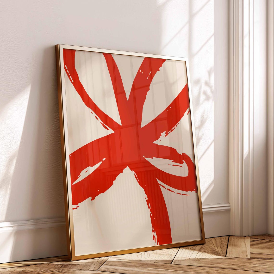 SEPT Abstract Red Printable Wall Art, Large Size Minimalist Print ...