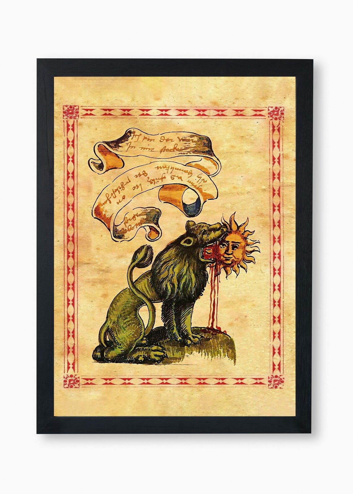 SEPT Alchemical Lion & Sun Digital Art Print- 17 Sizes, Mystical ...