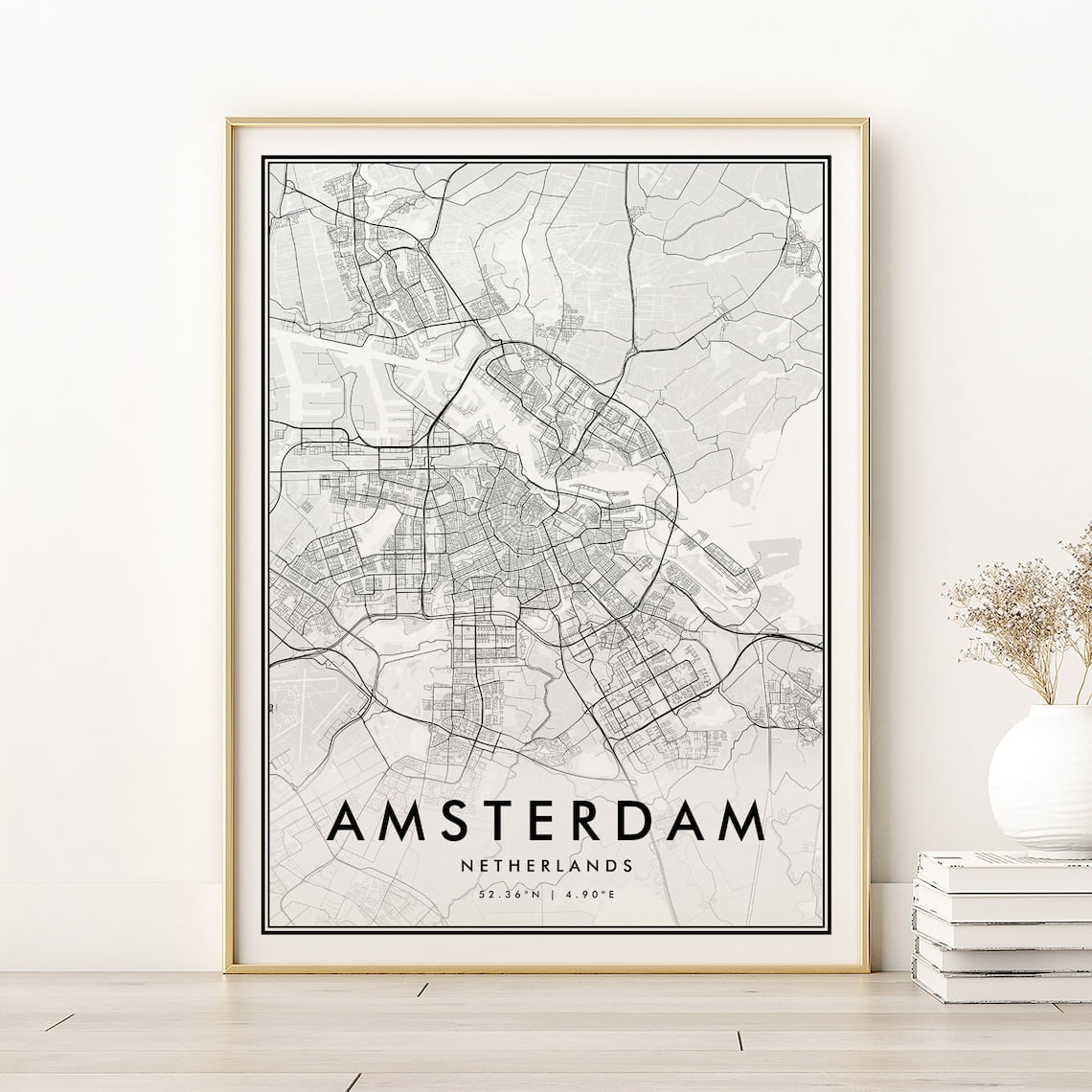 SEPT Amsterdam Map Print, Amsterdam City Map, Netherlands Retro Map ...