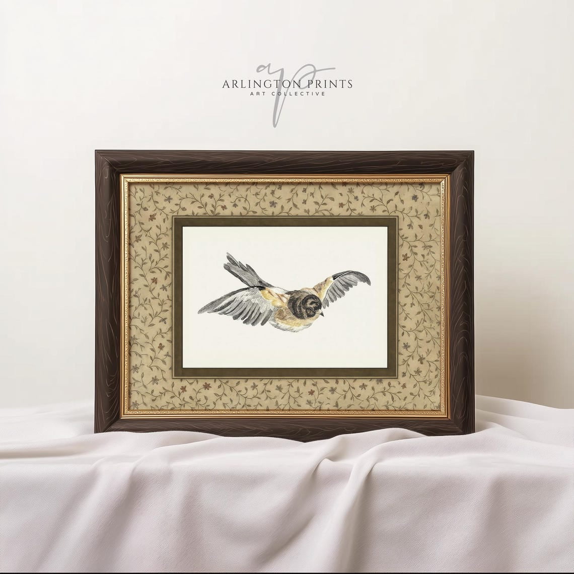 SEPT Antique Bird Wall Art With Floral Border, Vintage Scientific ...