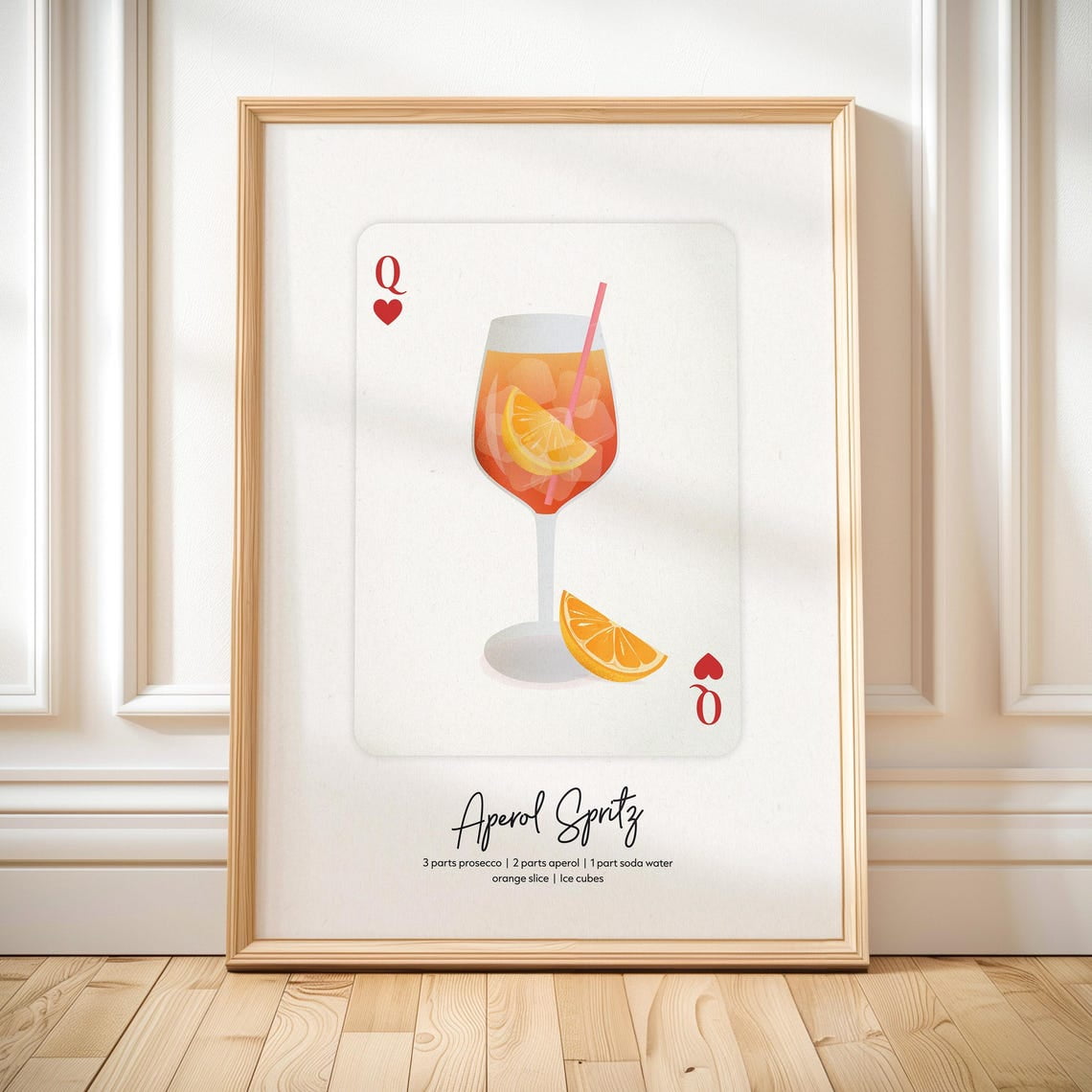 SEPT Aperol Spritz Poster Playing Card Art Printable Cocktail Recipe ...