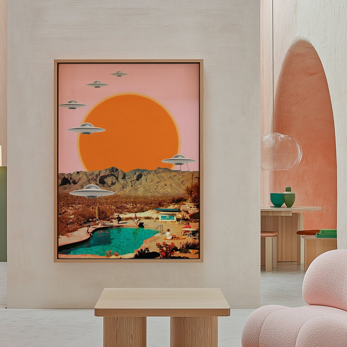 SEPT They'Ve Arrived! Art Print Retro Sci-Fi Surreal Ufo Sunset Trippy ...