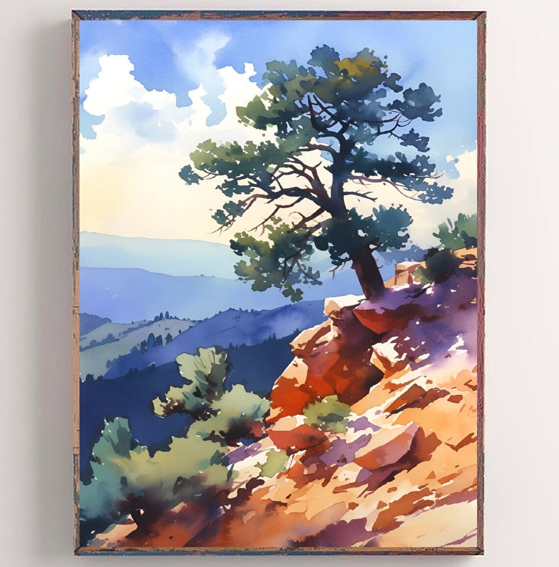 SEPT Ashley National Forest Print Utah Watercolor Art Green Trees Wall ...
