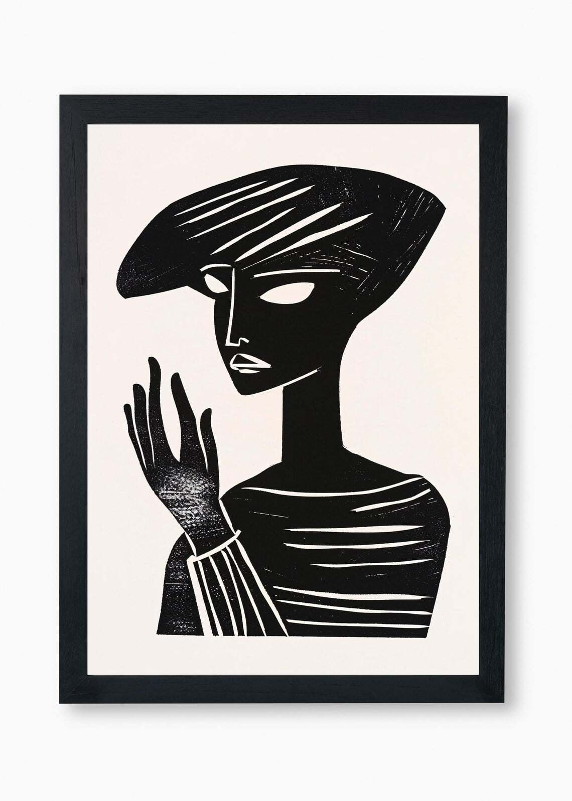 SEPT Avant-Garde Black And White Digital Art Print - Abstract Figure ...