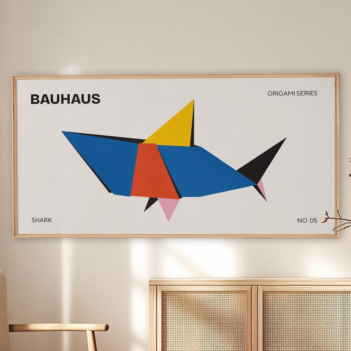 SEPT Bauhaus Origami Poster Mid-Century Modern Poster Panoramic Wall ...