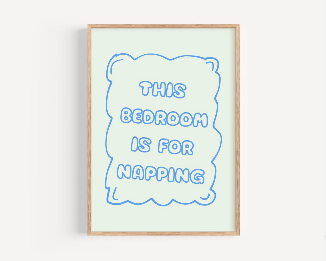 SEPT Bedroom Wall Art Print Fun 'This Bedroom Is For Napping ...