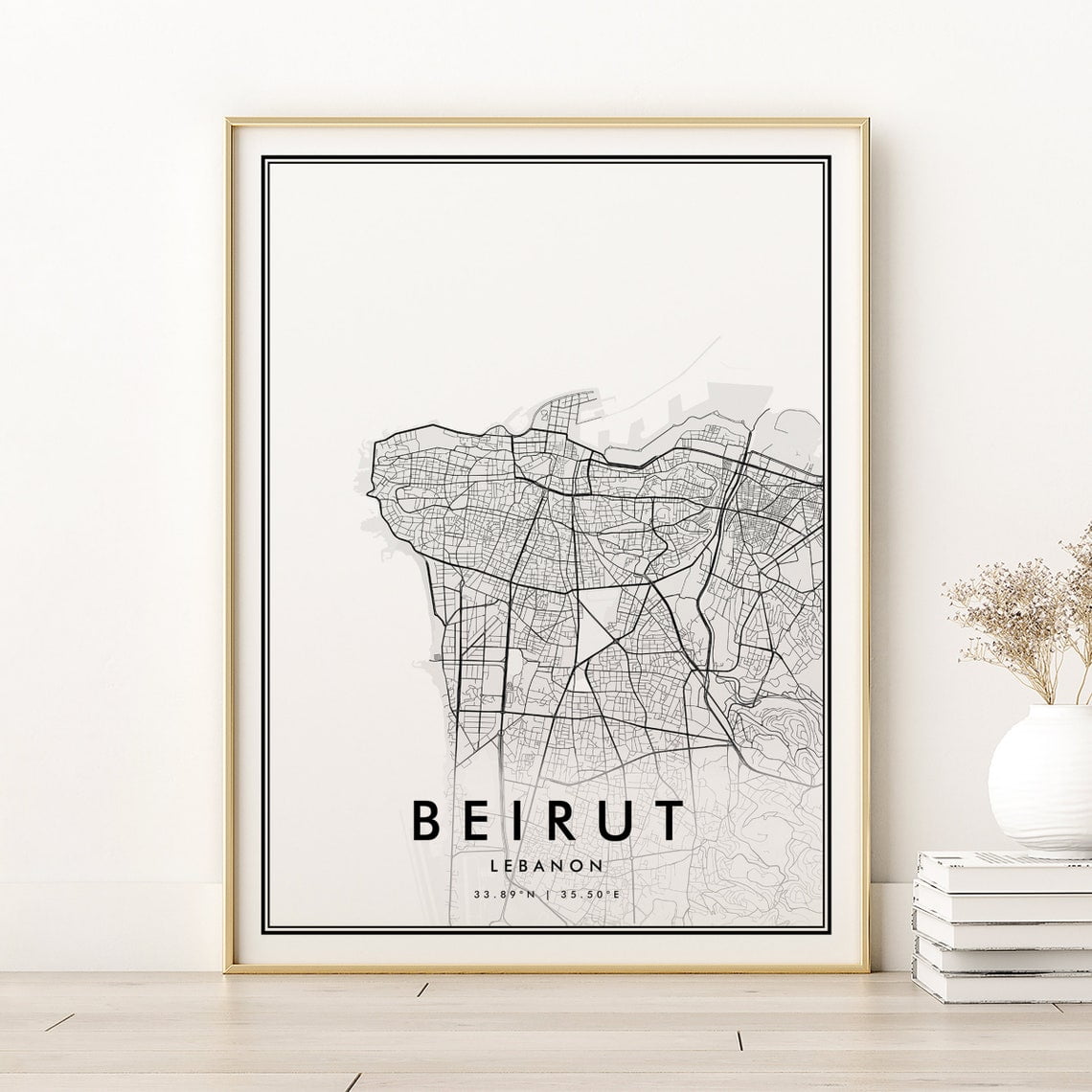 SEPT Beirut Map Print, Lebanon Town Map Poster, Gifts For Her, Beirut ...
