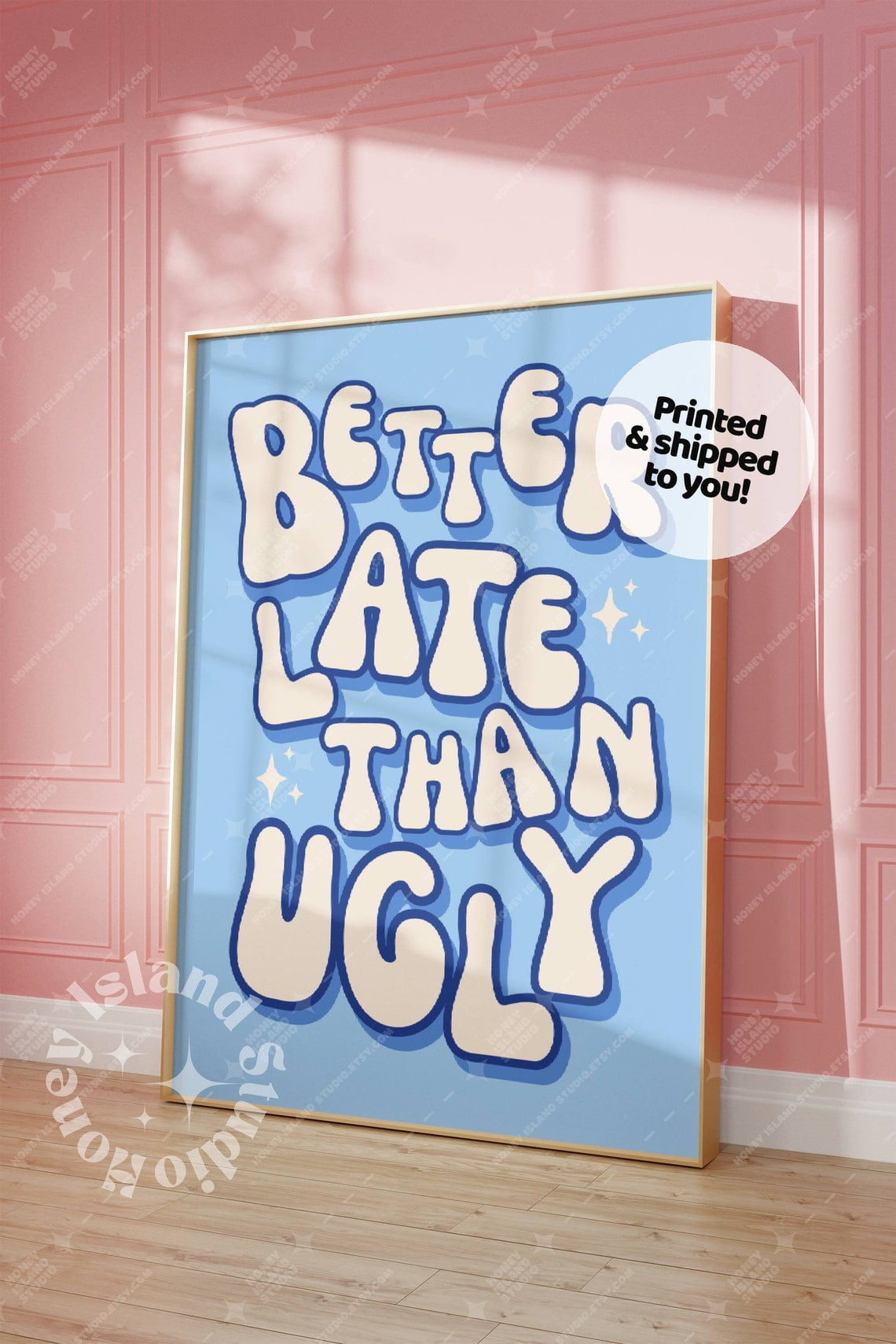 SEPT Better Late Than Ugly, Retro Wall Art, Retro Wall Art, Trendy Wall ...