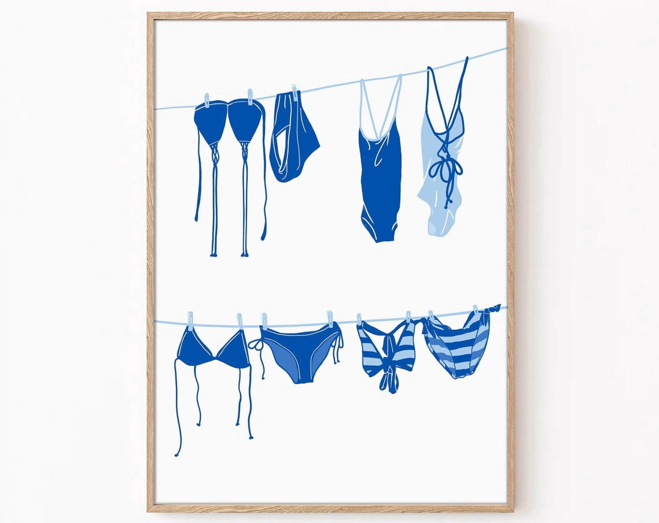 SEPT Bikini Print, Bikini Hanging Print, Beachy Wall Art, Coastal ...