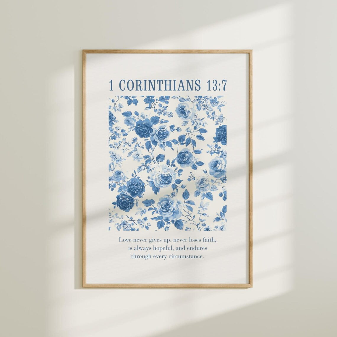 SEPT Blue Christian Wall Art Bible Verse Print Scripture Poster ...