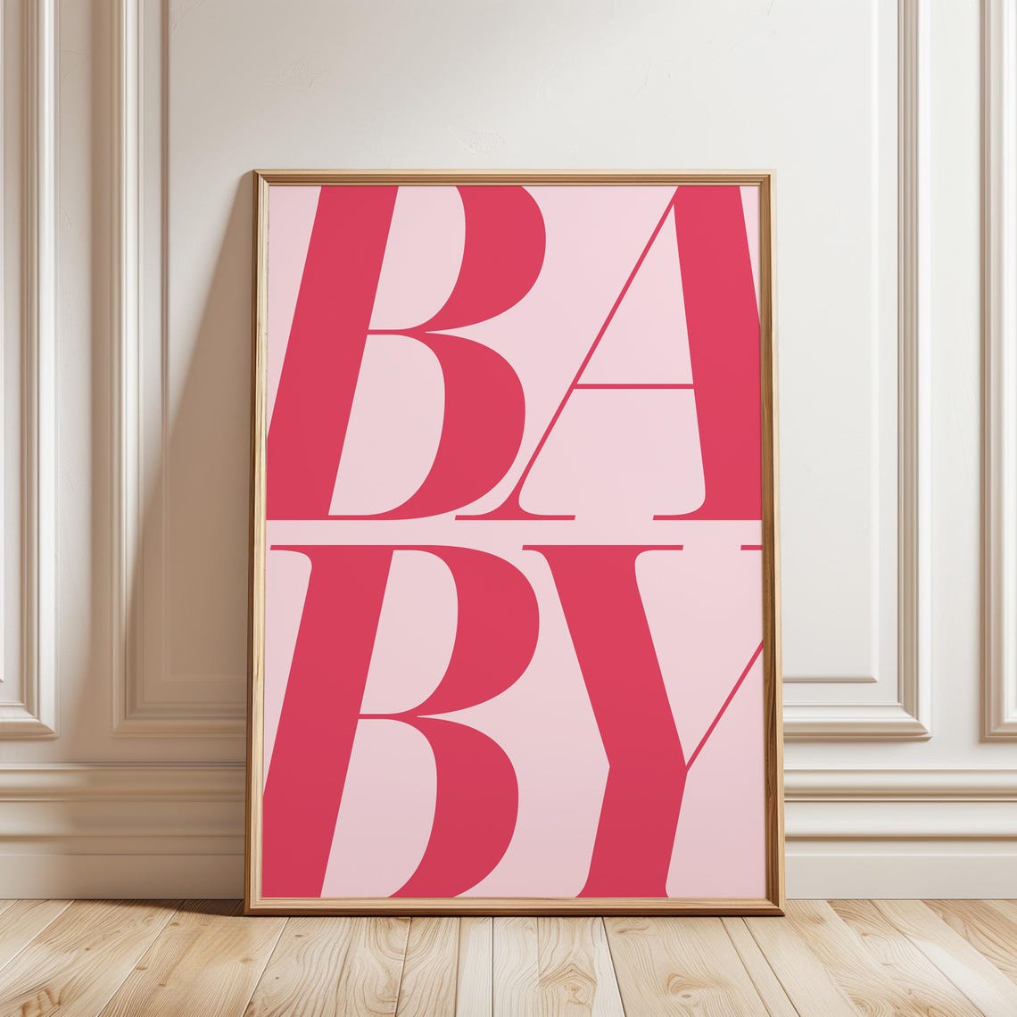 SEPT Bold Baby Typography Wall Art Printable In Pink Modern Style ...