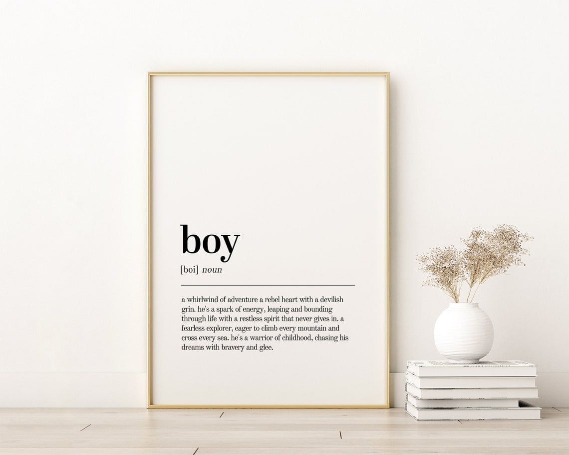 SEPT Boy Definition Print, Boy Printable Poster, Retro Boy Art Prints ...