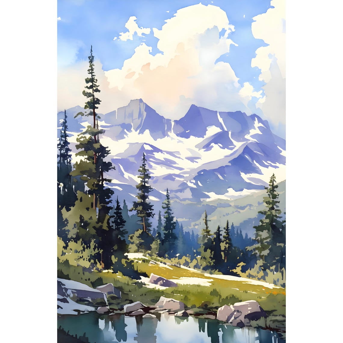 SEPT Buttermilk Mountains Print Colorado Landscape Painting Watercolor ...