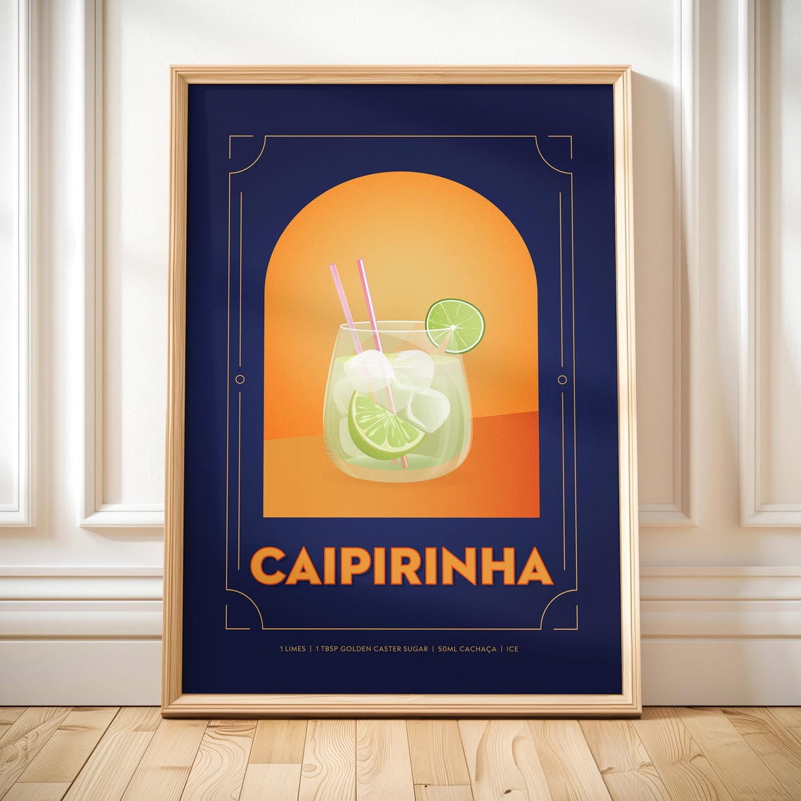 SEPT Caipirinha Print Printable Classic Cocktail Recipe Art Drinks Gift Idea For Home Bar Cart ...