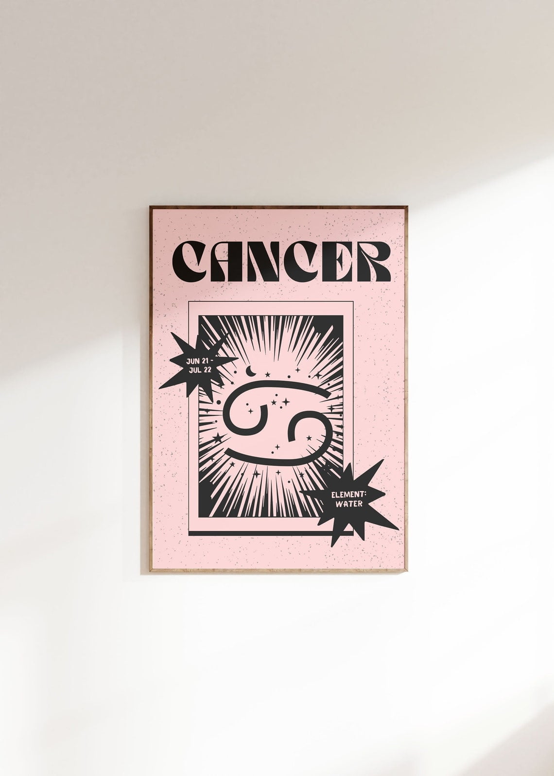 SEPT Cancer Poster, Cancer Retro Zodiac Wall Print, Retro Wall Decor ...