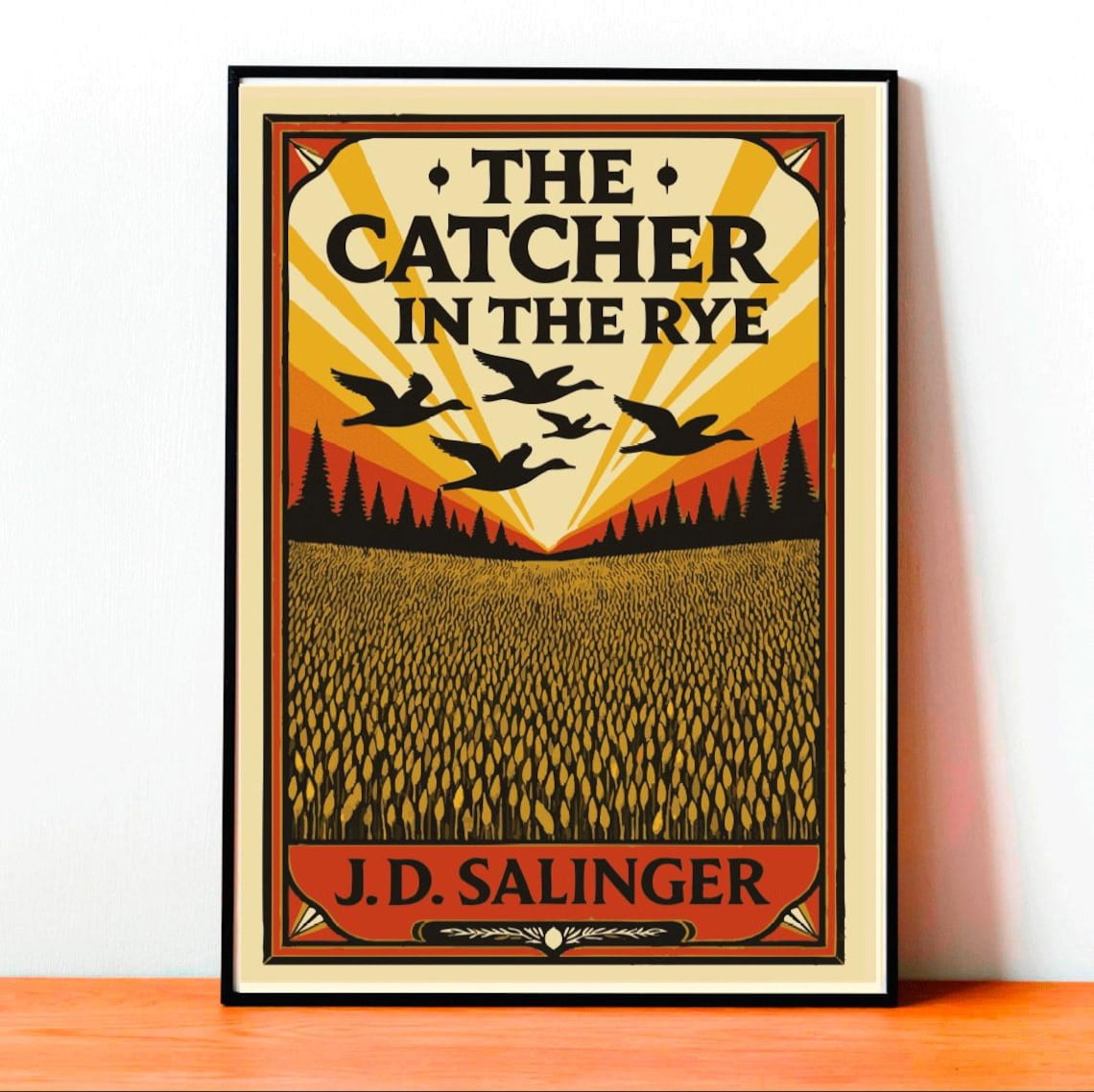 SEPT The Catcher In The Rye Poster, J.D. Salinger Book Art, Vintage ...