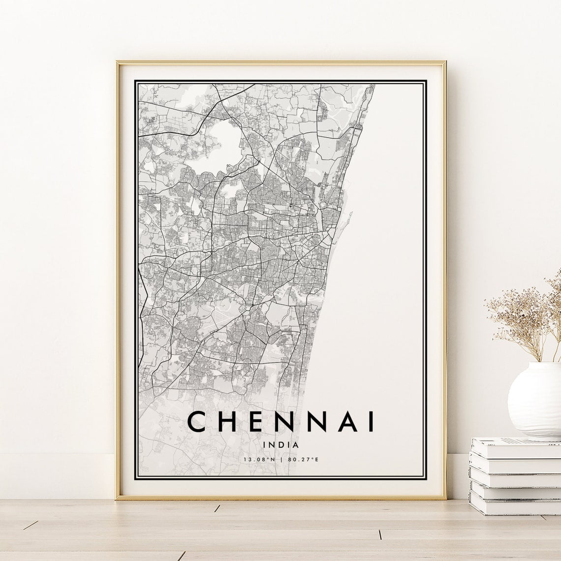 SEPT Chennai Map Print, Chennai City Map, Chennai India Travel Trip Map, State Map Wall Art ...